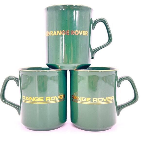 Range Rover | Dining | Range Rover Ceramic Coffee Cups Mugs Green Gold ...
